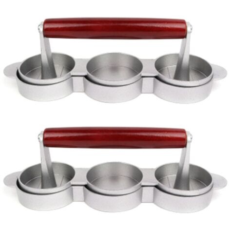 Mini Hamburger Presses Nonstick 3 Slot Small Burger Patties Press ...