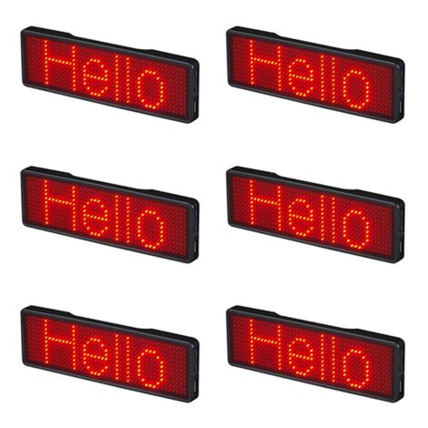 Bluetooth LED Name Badge Rechargeable Light Sign DIY Programmable ...