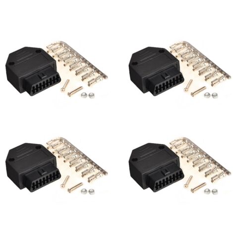 4X OBD2 OBD II 16 Pin Connector Socket Diagnostic Tool Adapter OBD ...