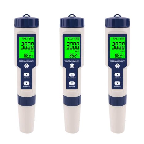 3X Pool Salt Tester, Digital Salinity Meter,High Accuracy 5 In 1 ...