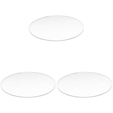 3X Transparent 3mm Thick Mirror Acrylic Round Disc Diameter:85mm