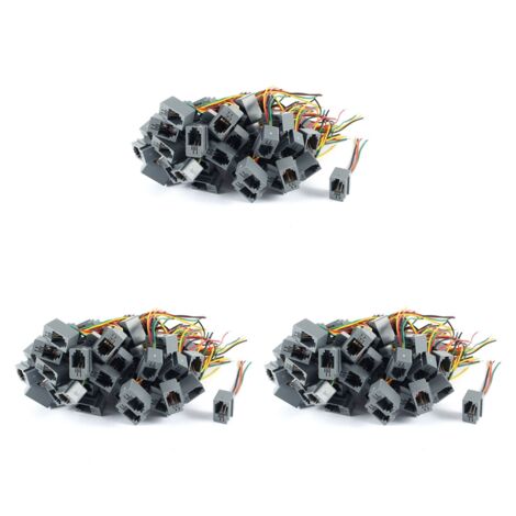 150 Pcs 616E 4P4C RJ9 Female Telephone Connector Adapter W 4 Wires 8cm