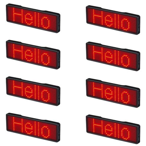 Bluetooth LED Name Badge Rechargeable Light Sign DIY Programmable ...