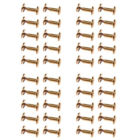 40x Arc Solid Brass Button Stud Screw Nail Screw Back Leather Rivet Belt 10mm
