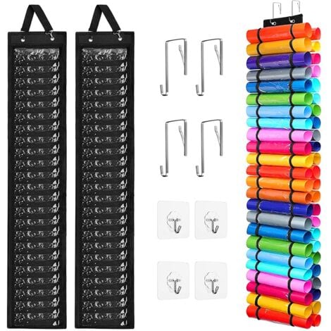 2 Packs Vinyl Storage Organizer with 48 Compartments, Vinyl Roll Holder ...