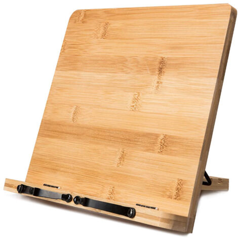 Large Bamboo Book Stand - Foldable Cookbook Holders and Stands with 5 ...