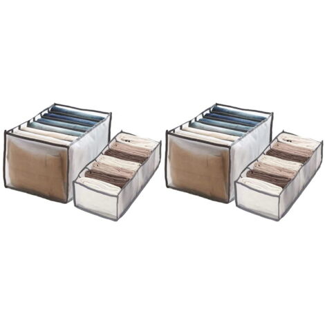 4 Pcs Wardrobe Clothes Organizer Foldable Clothes Drawer Organisers ...