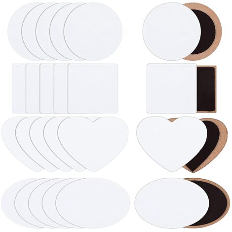 20 Pcs Sublimation Blank Fridge Magnets DIY Decorative Refrigerator ...