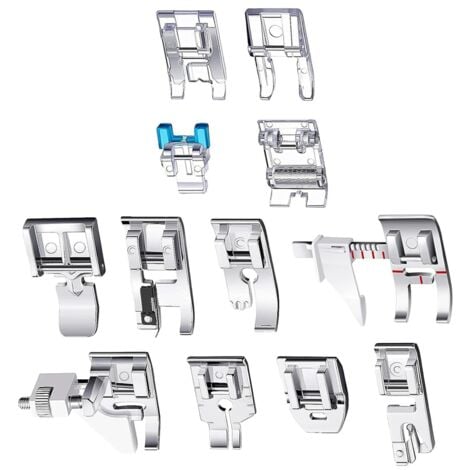 12Pcs Presser Foot Kit,Straigh Foot, Roller Foot, Snap on Sewing ...