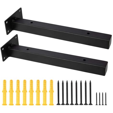 Black Iron Shelf Bracket 12 inch, DIY Open Shelving Industrial Art ...