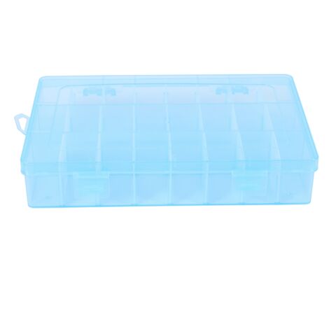 Adjustable 24 Compartment Slot Plastic Craft Storage Box Jewellery Tool ...