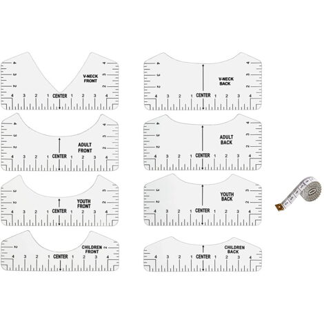 9 PCS T-Shirt Alignment Tool, T-Shirt Guide Ruler for Designing ...