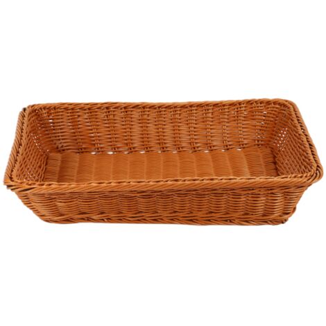 Bread Basket,Rectangle Imitation Rattan Bread Basket,Food Serving ...