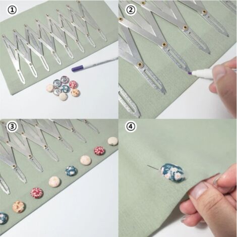 Sewing Gauge, Adjustable Expanding Sewing Gauge Button Guide Spacing ...