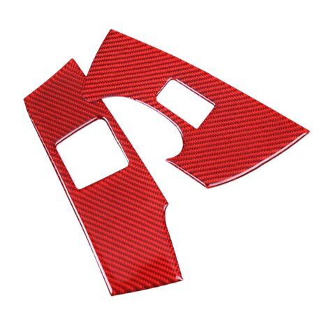 Car Red Soft Carbon Fiber Glass lift Switch Cover Trim Stickers For ...