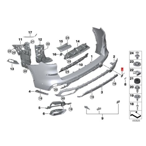 Car Rear Bumper Tow Hook Eye Cover 51128099126 for BMW X5 G05 2019 2020 ...
