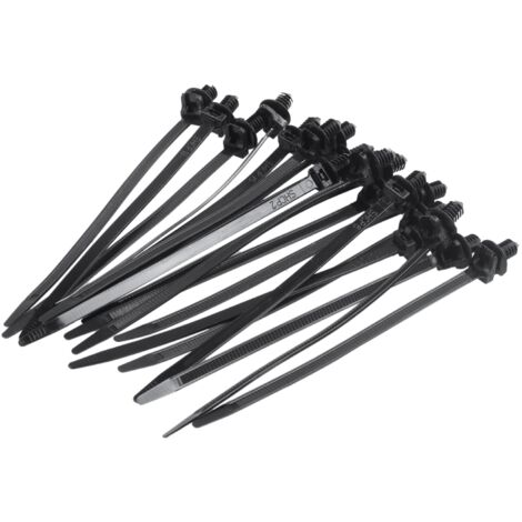 Nylon Push Mount Car Dome Cable Zip Tie, 162mm Length, 20 Pcs, Black