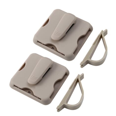 2 Pas Car Sunglasses Holder with IC Card Clip( Beige)