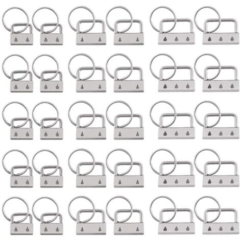 Key Fob Hardware Set,Lanyard Wristlet Keychain Hardware with Keyring ...