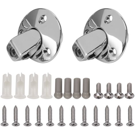 Sunvisor Support Brackets Kit chrome w/ Screws Bushing Tips Sun Visor ...