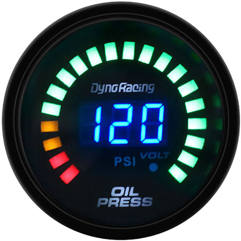 Dyno Racing 2 Inch 52mm Car Digital Analog LED Oil Pressure Gauge Meter ...