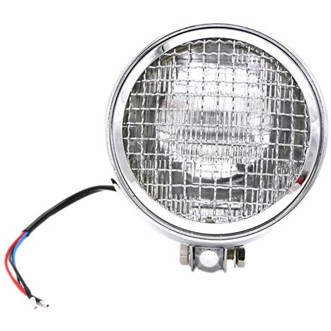 Silver+White Retro Vintage Motorcycle Universal Led Headlight With ...