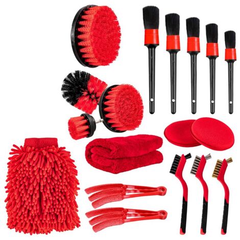 18 PCS Car Cleaning Tools Kit, Car Detailing Brush Set with Drill ...