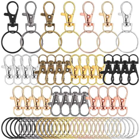 70 Pcs Swivel Lanyard Snap Hook with Key Rings Keychain Metal Swivel ...