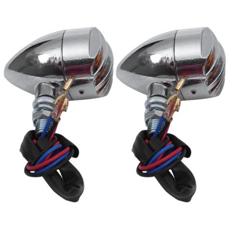 1 Pair 12V Plastic Amber Motorcycle Grill Indicator Turn Signal Lights ...