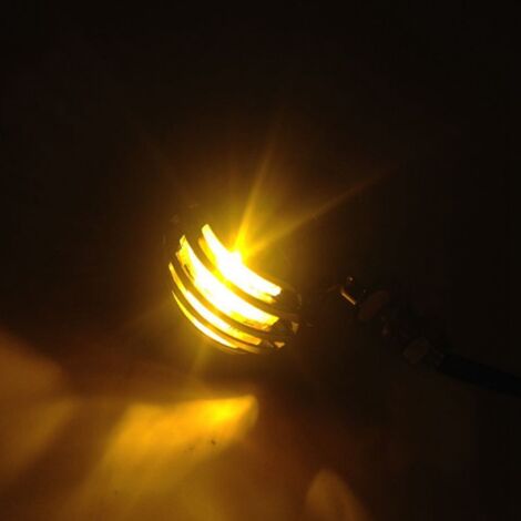 1 Pair 12V Plastic Amber Motorcycle Grill Indicator Turn Signal Lights ...