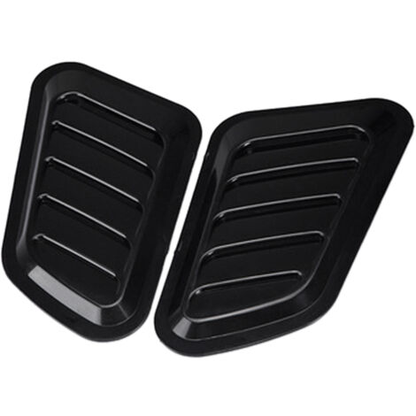 1Pair Universal Car Front Engine Cover Sticker Black ABS Decorative Air ...
