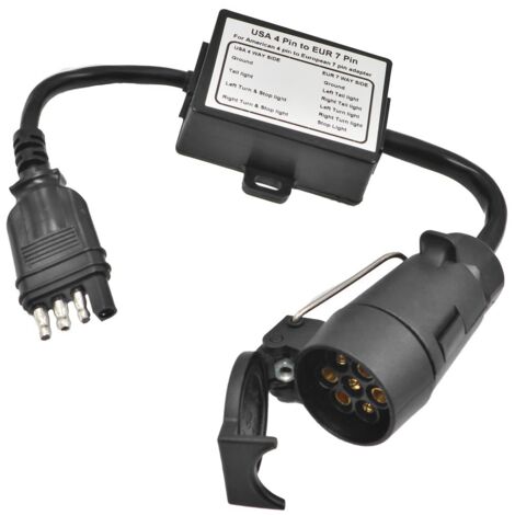 US To Europe Trailer Light Converter 4 Way Flat Socket (American ...