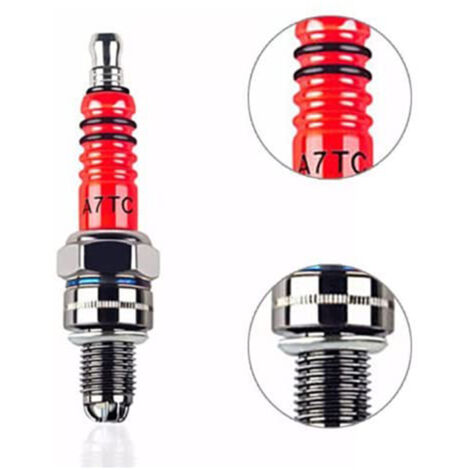 4 Pcs 3-Electrode Spark Plug A7TC for 50Cc-150Cc ATV Motorcycle