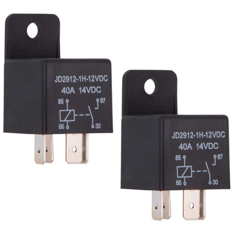 2 Packs Of Relays 4-Pin 12v 40A Relay Kit Spst Model: JD2912-1H-12VDC ...