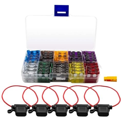 100pcs mini anti-theft car fuse plug fuse splitter fuse holder kit ...