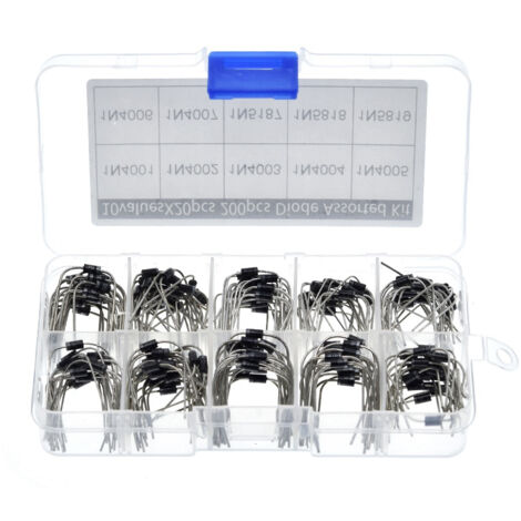 200Pcs 10 Values Rectifier Diode Assorted Kit 1N4003 1N4004 1N4005 1N4006