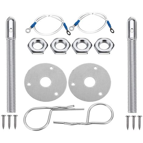 Universal Mount Bonnet Hood Pin Lock Latch Kit Racing Sport Car Alloy ...