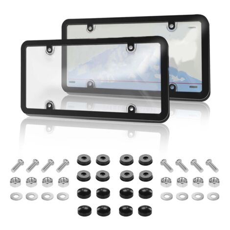 License Plates Covers/ Tinted Bubble Plate Cover Unbreakable Smoked ...