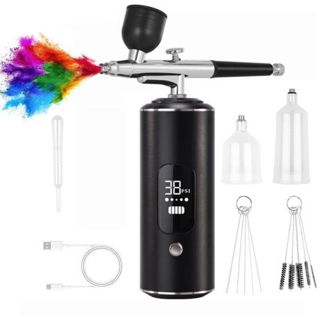 Digital Air Brush with Compressor Portable Crafts Art Painting Airbrush ...