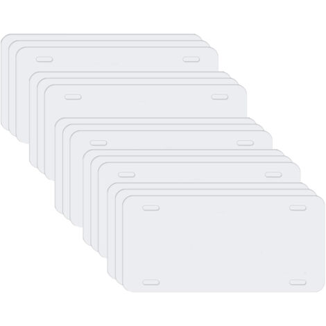 15 Pack Sublimation License Plate Blanks,Metal Aluminum Car Tag White ...
