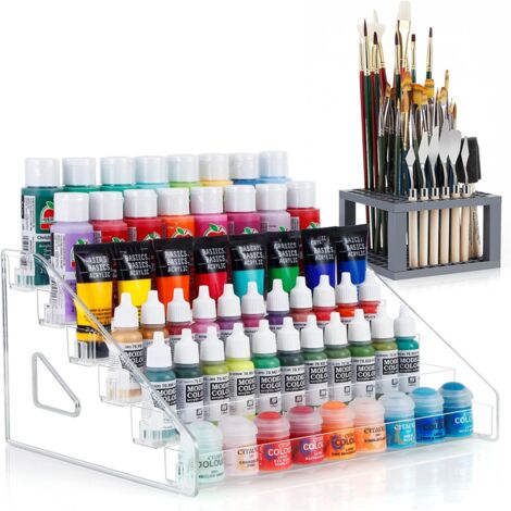 6 Layer Acrylic Paint Storage Box and Brush Holder Design Easy Assembly ...