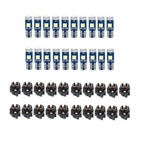 20Pcs T5 LED Lights for Car Dashboard Panel Gauge Indicator, 3030-3SMD ...