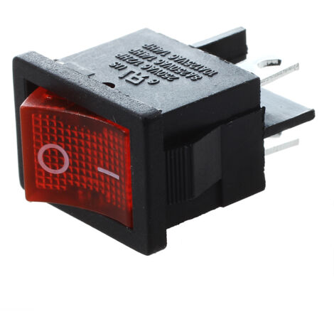 3pcs Red Light 4 Pin DPST ON-OFF Snap in Boat Rocker Switch 6A/250V 10A ...