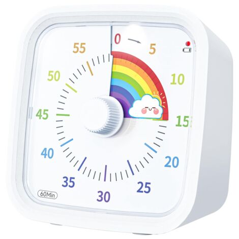 60 Minute Visual Timer with Protective Case, Rainbow Disk Timer, Silent ...