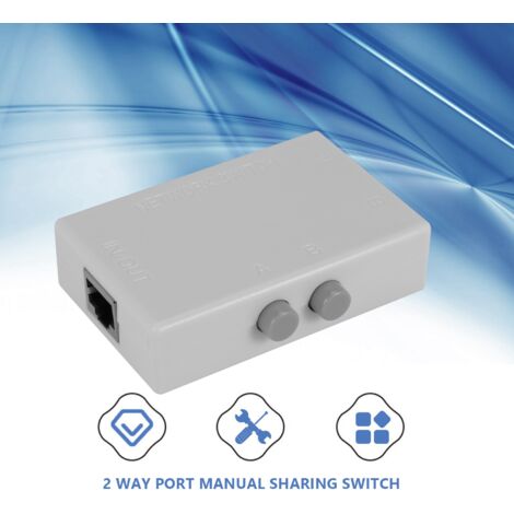 Mini 2 Port RJ45 RJ-45 Network Switch Ethernet Box Switcher Dual Way ...