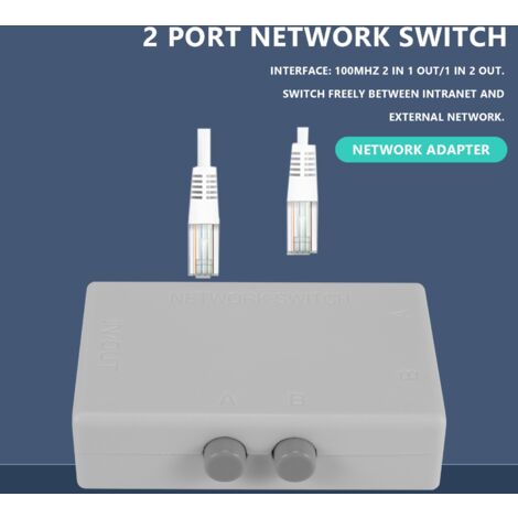 Mini 2 Port RJ45 RJ-45 Network Switch Ethernet Box Switcher Dual Way ...