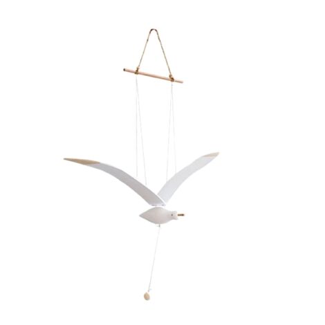 Soaring Seagulls Hanging Mobile Wing Wood Flying Seagull Decor Ceiling ...