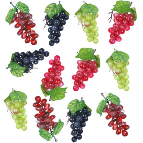 12 Bunches Artificial Grapes Simulation Decorative Lifelike Fake ...