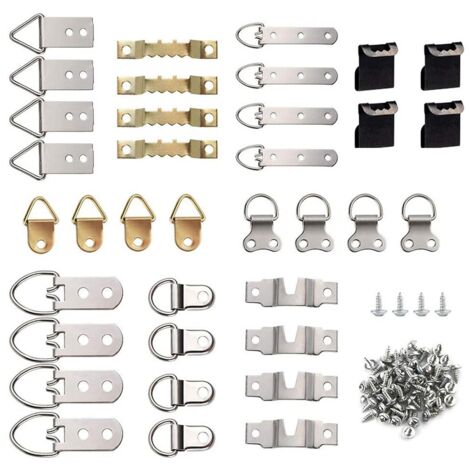 96Pcs/Set Picture Photo Frame Hanging Hooks with Screws Kit for Office ...