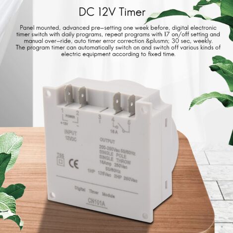 DC 12V Digital LCD Power Programmable Timer Time Switch Relay 16A Amps